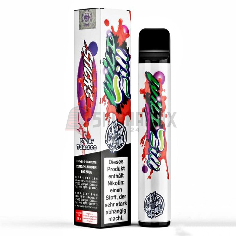 187 E-Shisha Wild Zill 600 Züge Nikotin 20 mg - Shop für Shisha, Ta, 7,99